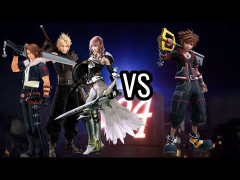 Leon/Squall, Cloud and Lightning vs KH3 Sora #SoraBossFight [Kingdom ...