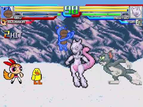 Mugen Request - Nev and Blossom vs Mewtwo and Tom
