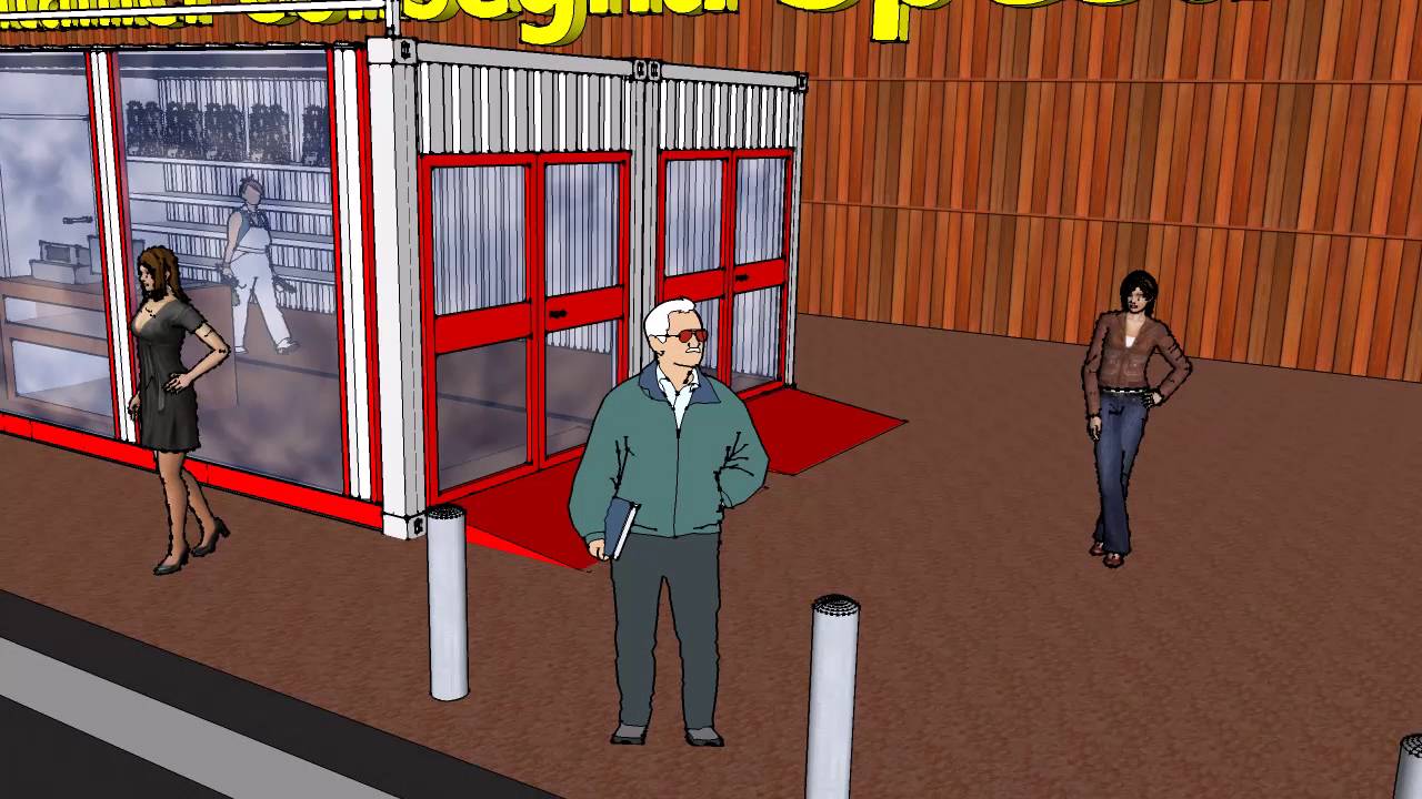 Container modificati negozio mobile temporary shop, bar, - YouTube