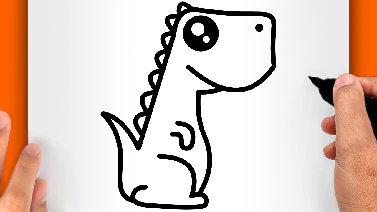 (SØTE TEGNINGER AV DYR) TEGNING EN DINOSAUR - HVORDAN TEGNE EN DINOSAUR ...