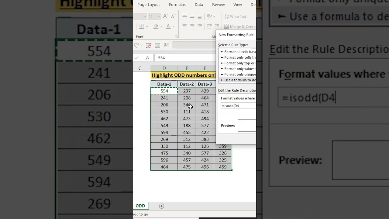 How To Highlight Odd Numbers Only In Excel shorts YouTube How To Highlight Odd Numbers Only In Excel shorts YouTube
