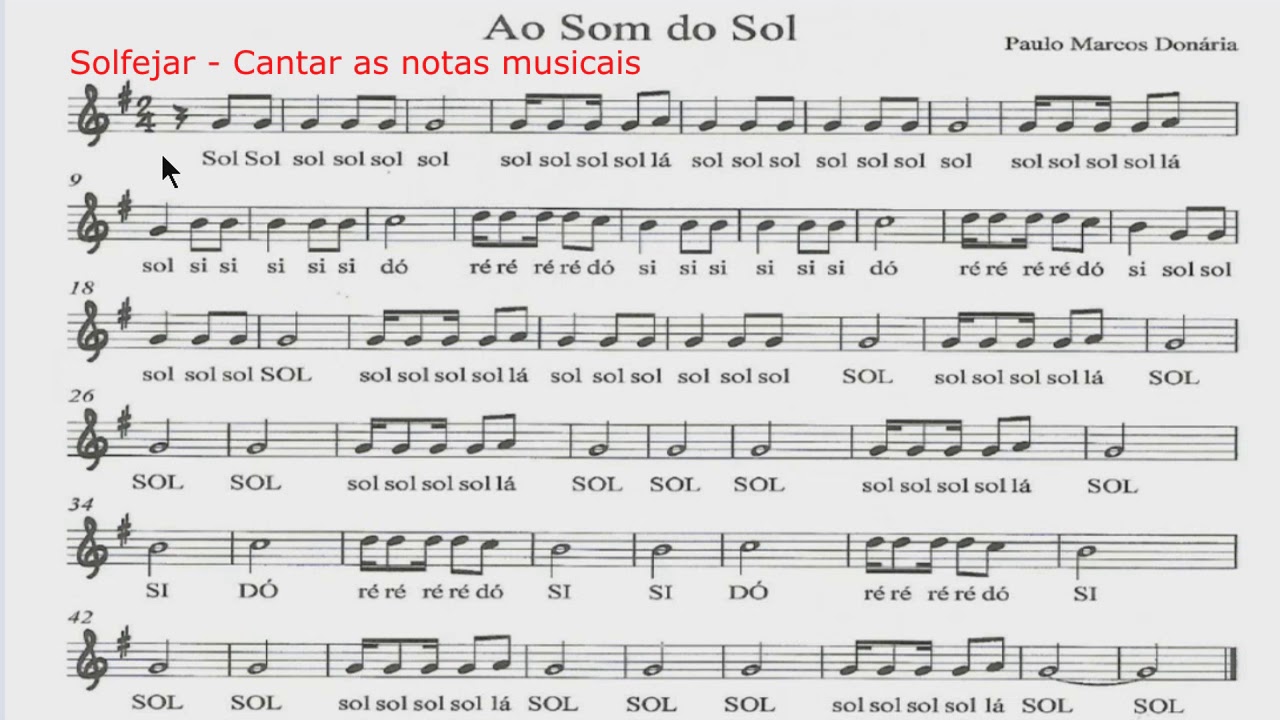 Flauta Doce - Ao Som do Sol - Solfejo - YouTube