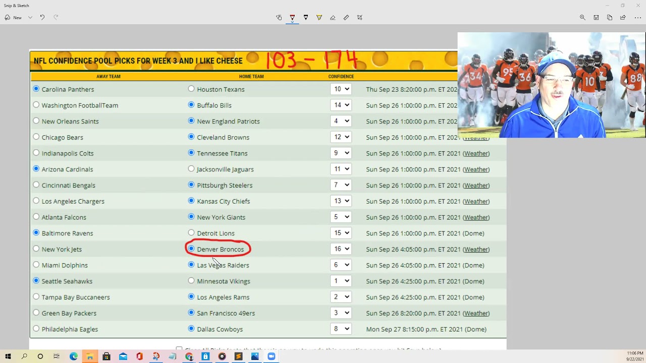 Week 3 NFL Office Pool Picks - Confidence Pool Picks - NFL Survival ...