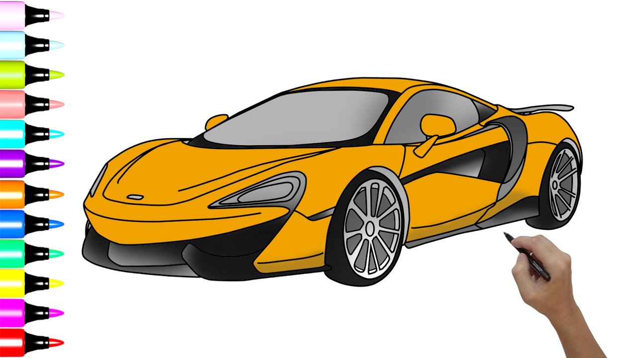 HOW TO DRAW MCLAREN SPORTS CAR! EASY DRAWING STEP BY STEP FOR BEGINNERS ...