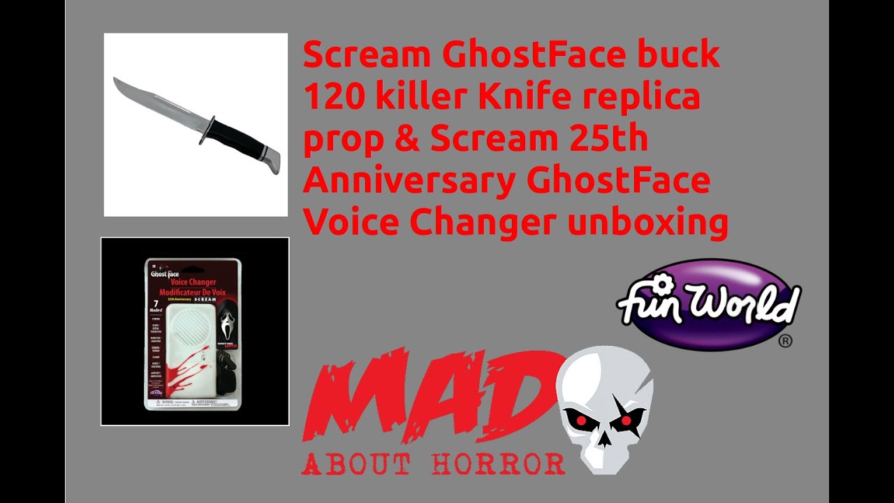 Scream Ghostface buck 120 knife prop & Scream 25th Anniversary ...