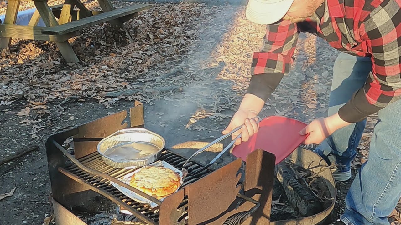 How to make a Pizza over a Campfire: Solo Truck Camping - YouTube