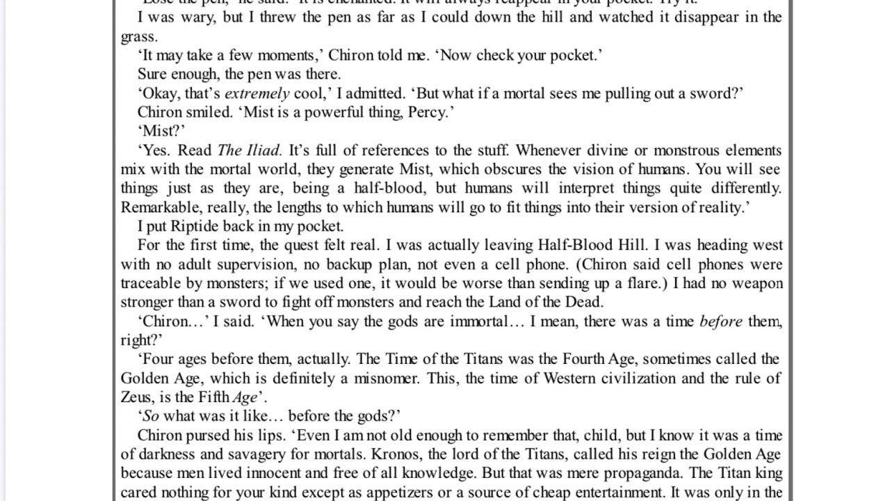 Percy Jackson Chapter 10 - YouTube