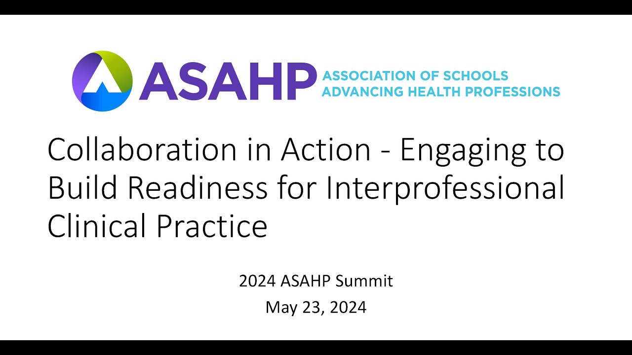 ASAHP Summit Presentation Recording 2024 - YouTube