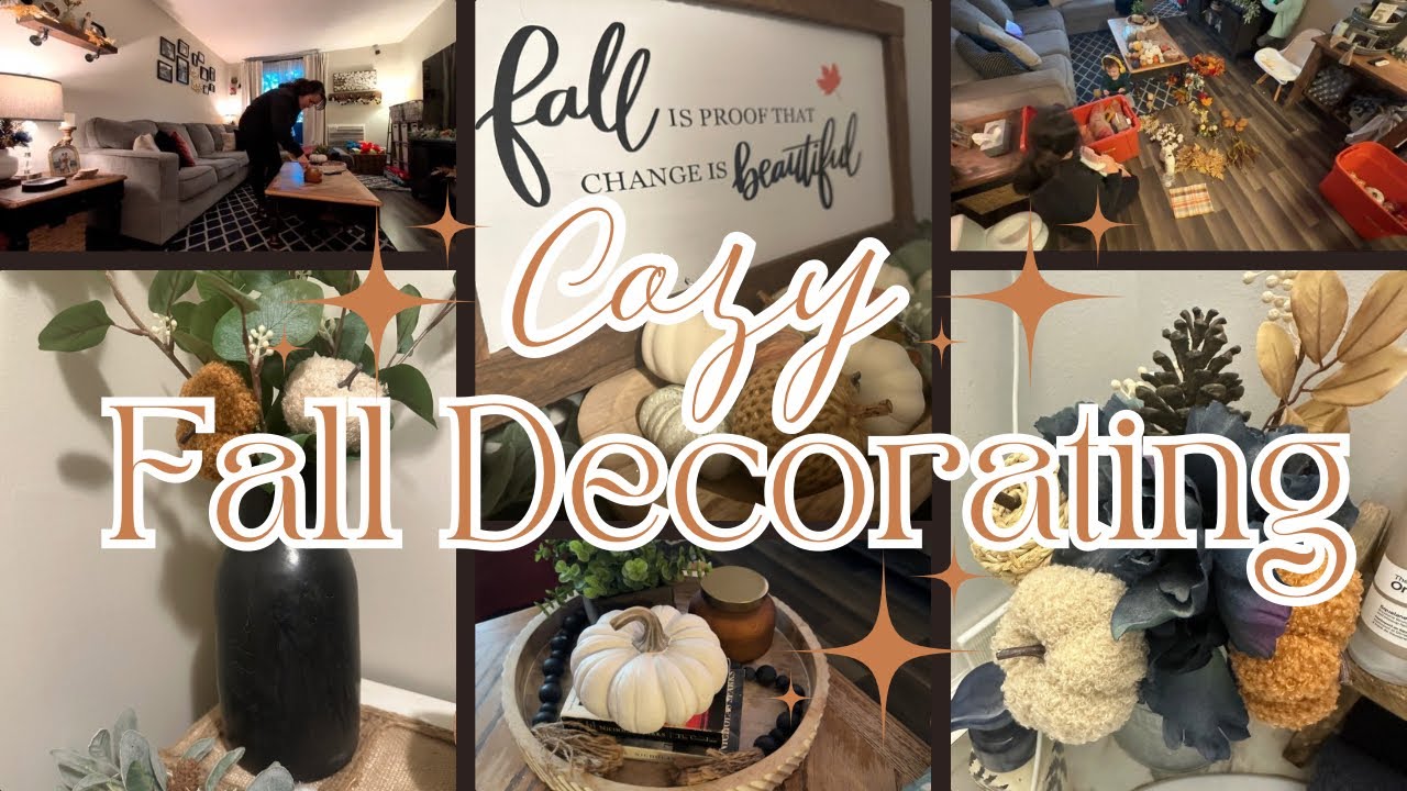 * NEW * FALL DECORATE WITH ME | COZY WHOLE HOME DECORATE | - YouTube