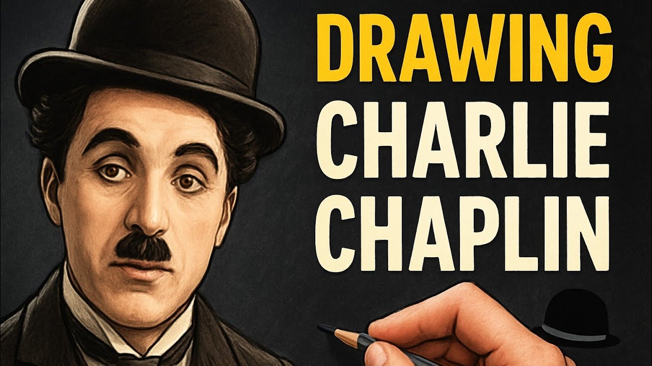 Charlie Chaplin Portrait Drawing 🎩 - YouTube
