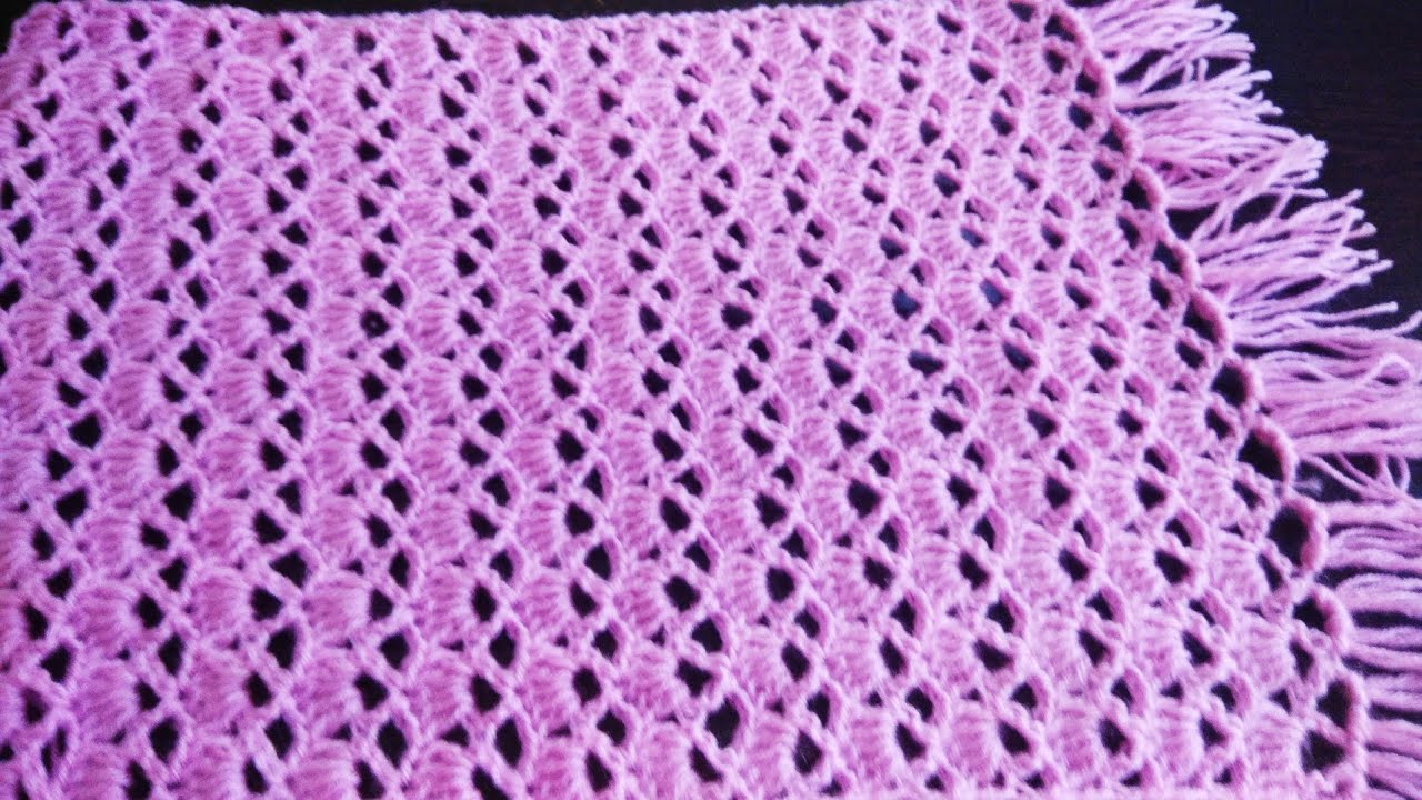 very easy and beautiful crochet rectangular shawl/scarf pattern ...