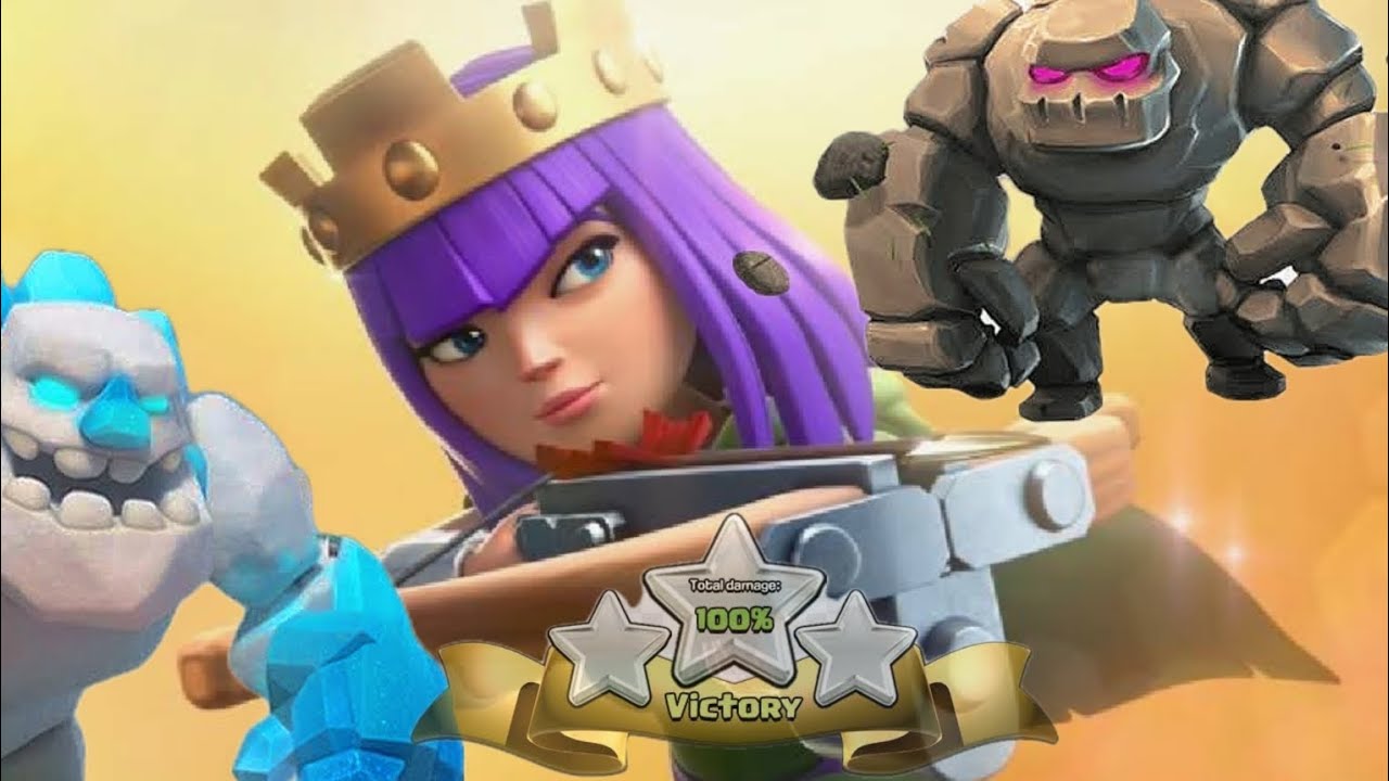 Use Golems & Archer Queen to Snipe Down Towers - YouTube