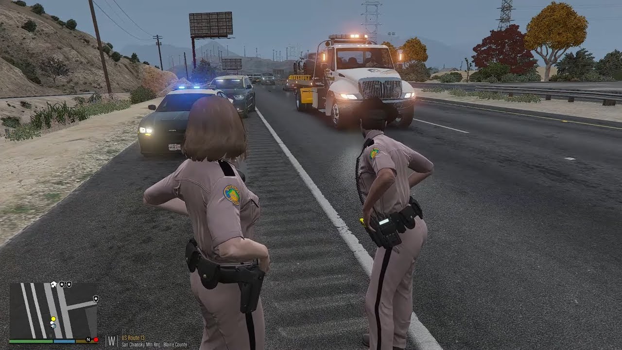 Gta 5 Lspdfr Playing As A FHP Female Officer - Highway Spike Strip ...