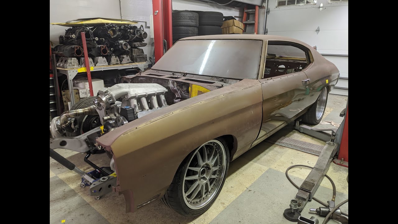 Chevelle gets its body back on! | Twin Turbo LS Chevelle - YouTube