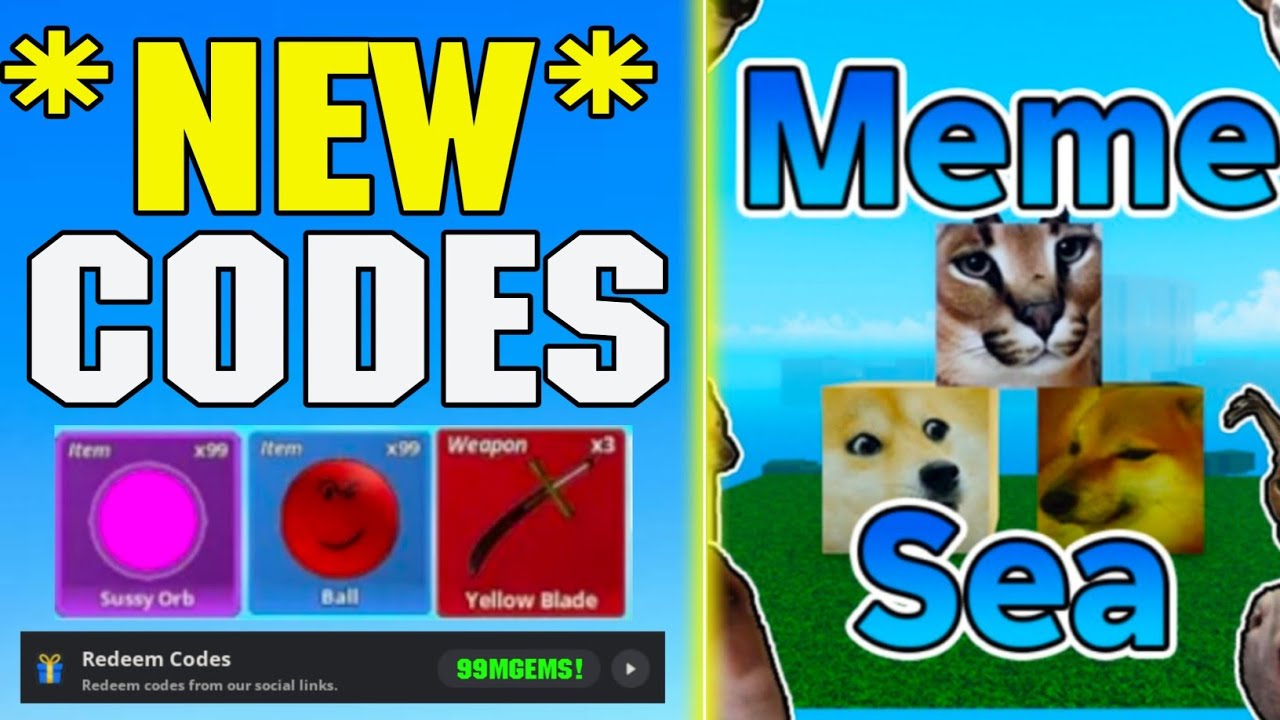 *NEW CODES* ALL WORKING CODES IN MEME SEA 2024 AUGUST | ROBLOX MEME SEA ...