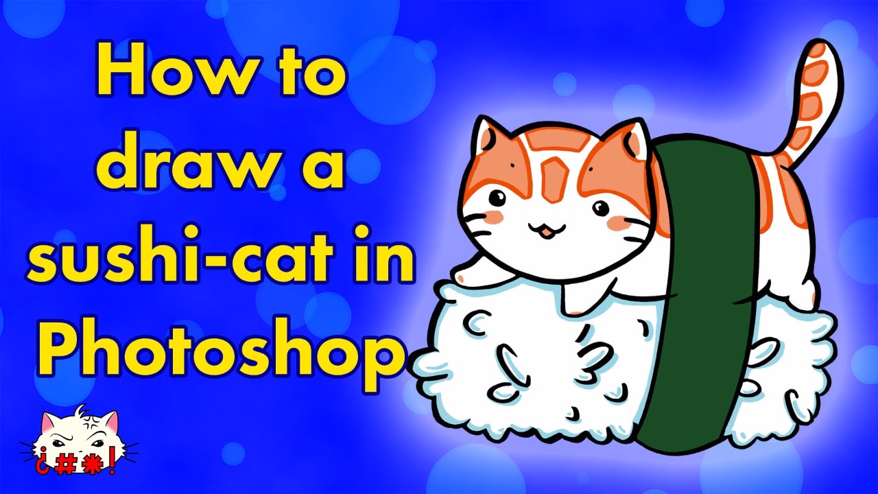 How to Draw Sushi Cat in Photoshop - YouTube