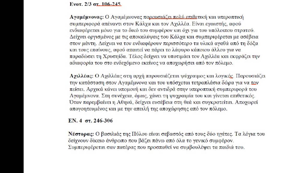 Β.6.4 ΙΛΙΑΔΑ Β ΓΥΜΝΑΣΙΟΥ ΡΑΨΩΔΙΑ Α 54-306 ΟΡΟΣΗΜΟ - YouTube