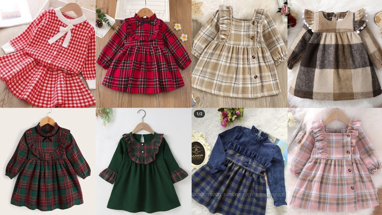 NEW Winter Special Check Frock Design 2024-2025 For Baby Girl/Baby Girl ...