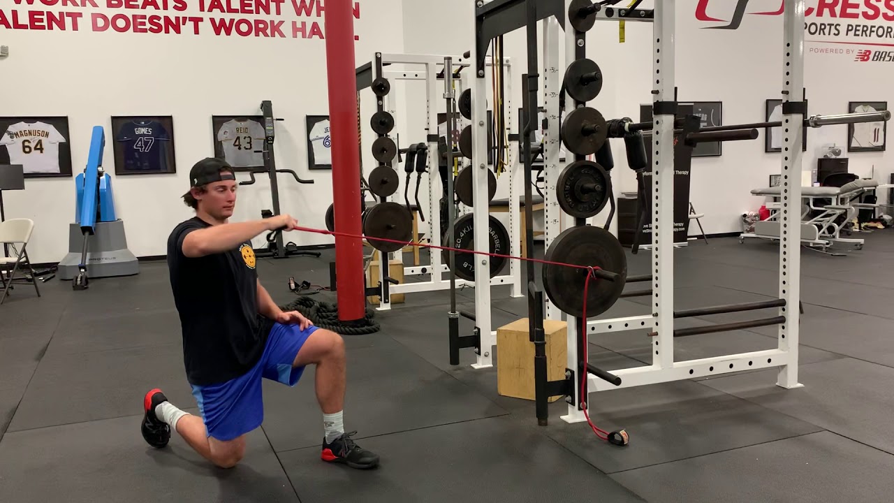 Half-Kneeling J-Band External Rotation - 2 to 1 (Eccentric Only) - YouTube