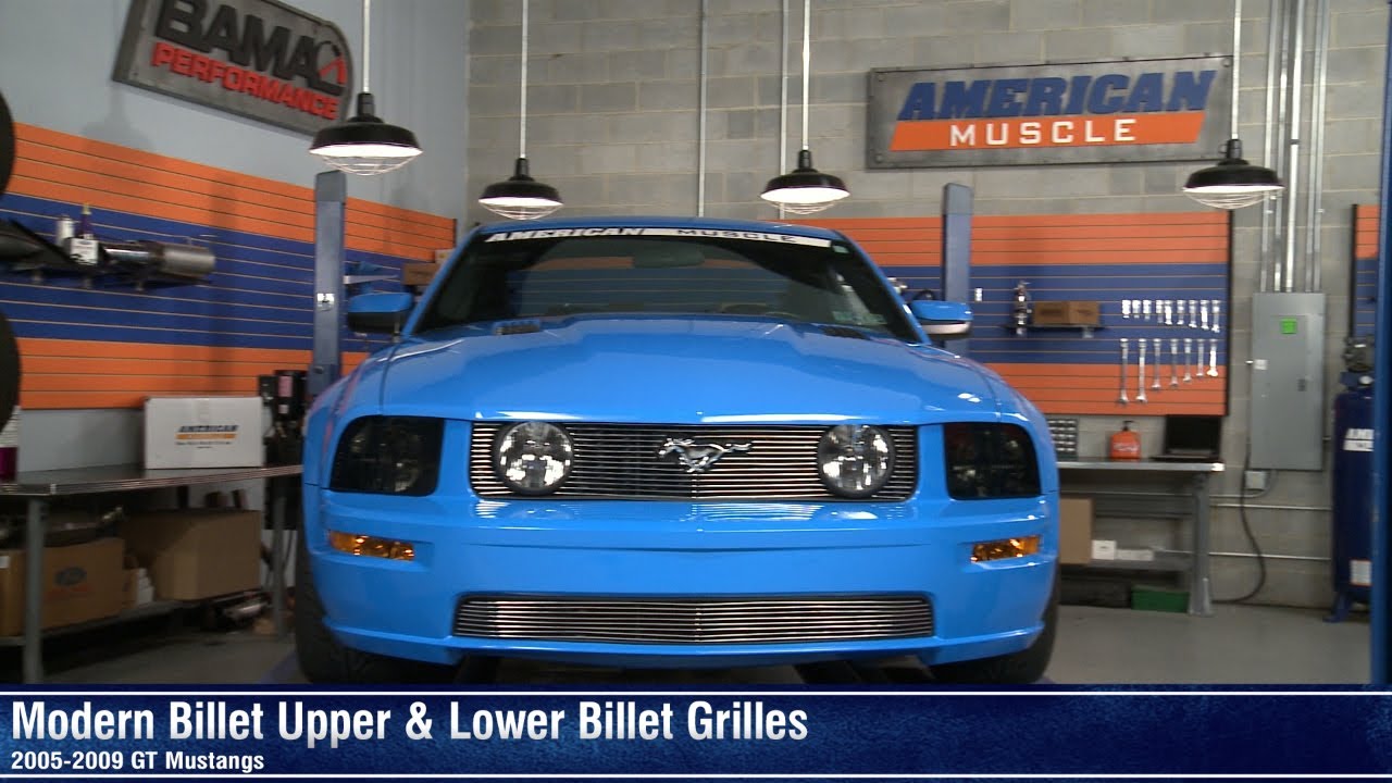 Mustang Polished and Black Billet Grille (05-09 GT) Review - YouTube