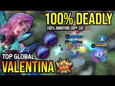 VALENTINA BEST BUILD 2023 | TOP GLOBAL VALENTINA GAMEPLAY | MOBILE ...
