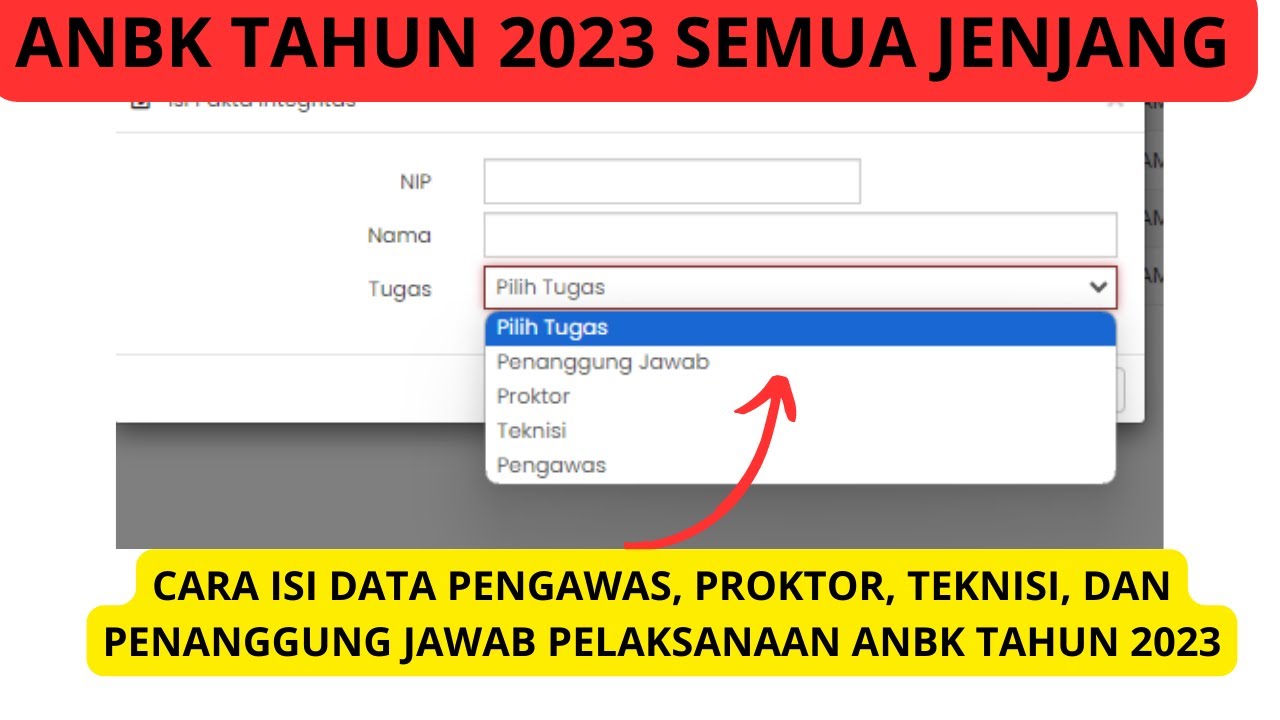 CARA ISI DATA PENGAWAS DI WEB ANBK PELAKSANAAN ANBK TAHUN 2023 - YouTube