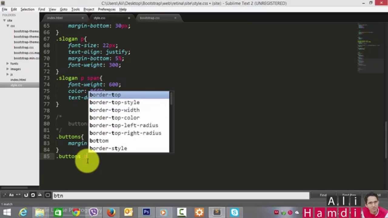 18 Bootstrap Html Css Header Buttons كتابة الكود هيدر الصفحة