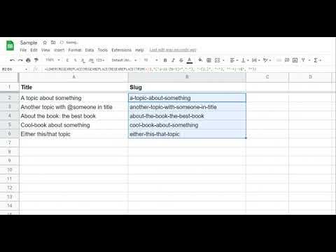 Formula to Slugify Texts in Google Sheets for Programmatic SEO - YouTube