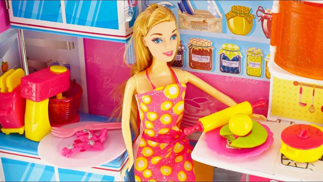 Barbie boneka Barbie mainan Dapur boneka Barbie Boneca cozinha Kitchen ...