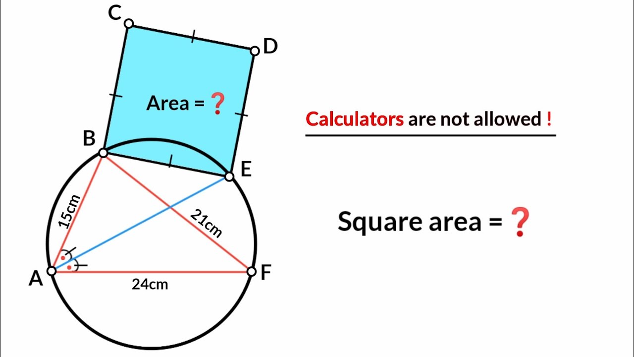 Can you find area of the Blue Square? | (Fun Geometry Problem) | #math ...
