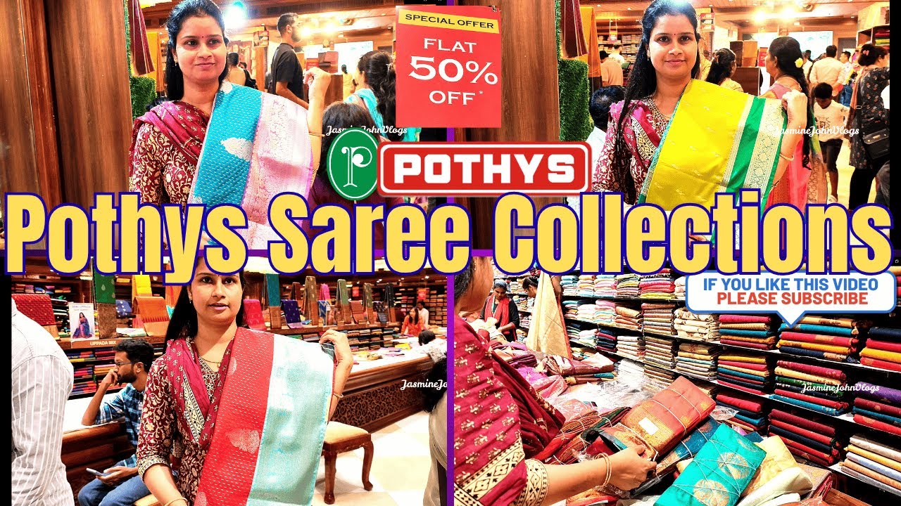 Pothys Silk Saree Shopping | Flat 50% Offer | Soft Silk, Butter Silk ...