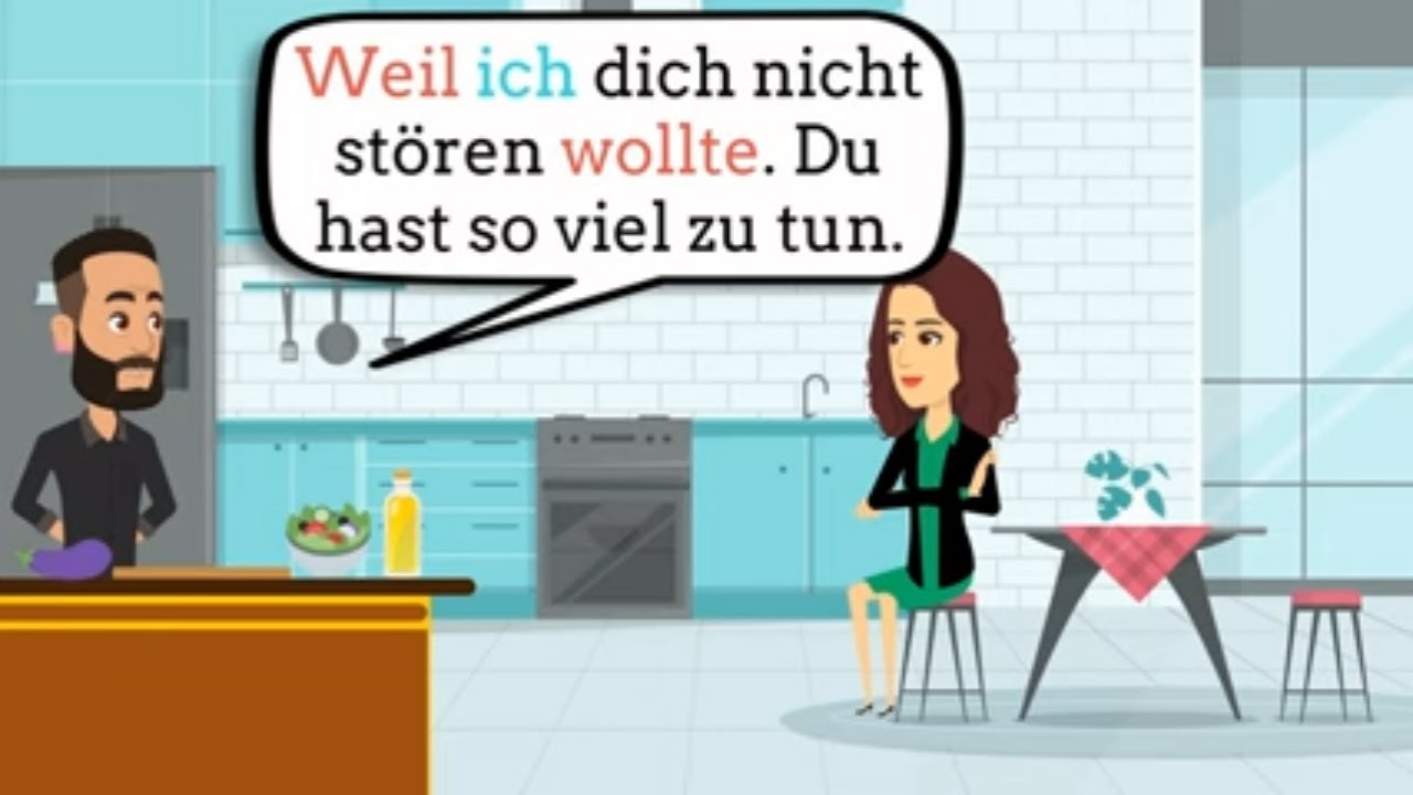 Deutsch lernen B1 - Nebensätze - weil, dass und wenn. - YouTube