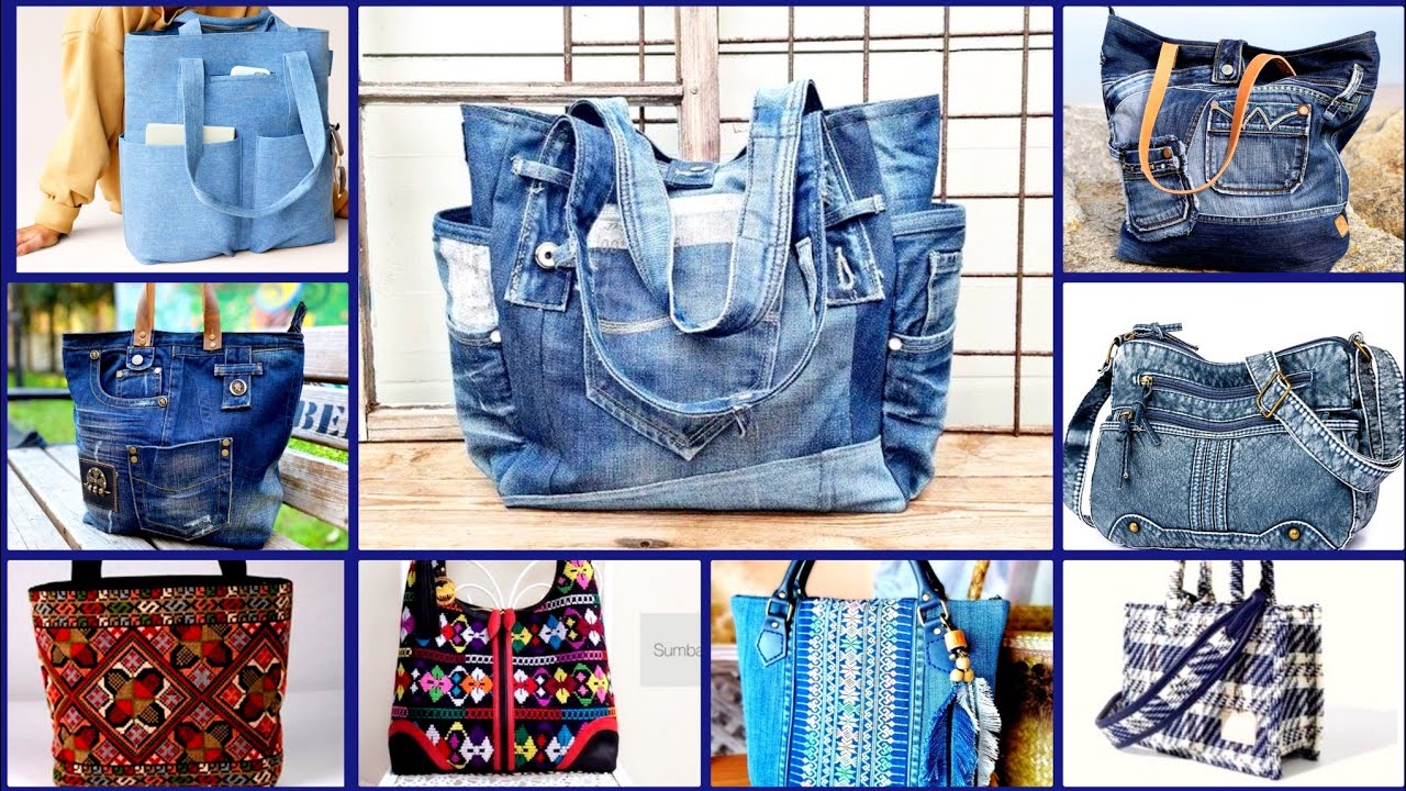 Most Amazing Creative Denim Upcycling Totebags Different fabric tote ...
