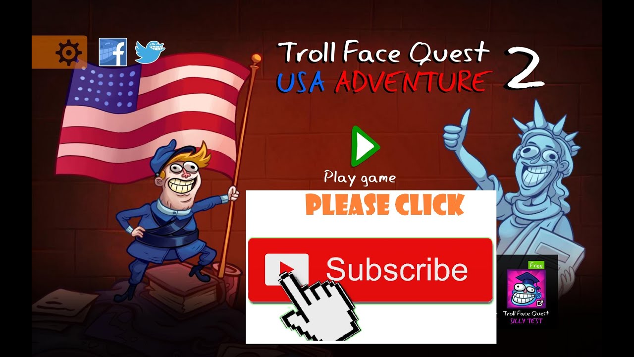 Troll Face Quest (Lvl 1 - 17 Full Quest) | USA Adventure 2 - YouTube