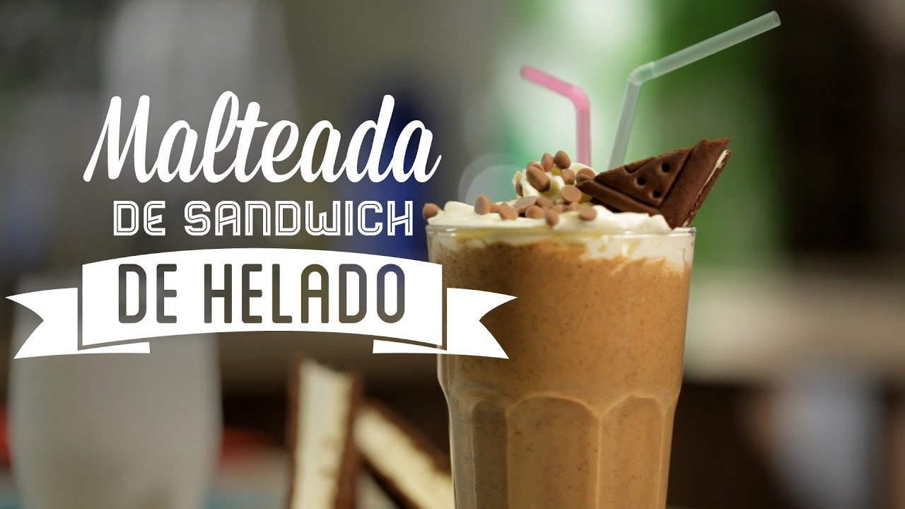 ¿Cómo preparar Malteada de Sándwich de Helado? - Cocina Fresca - YouTube