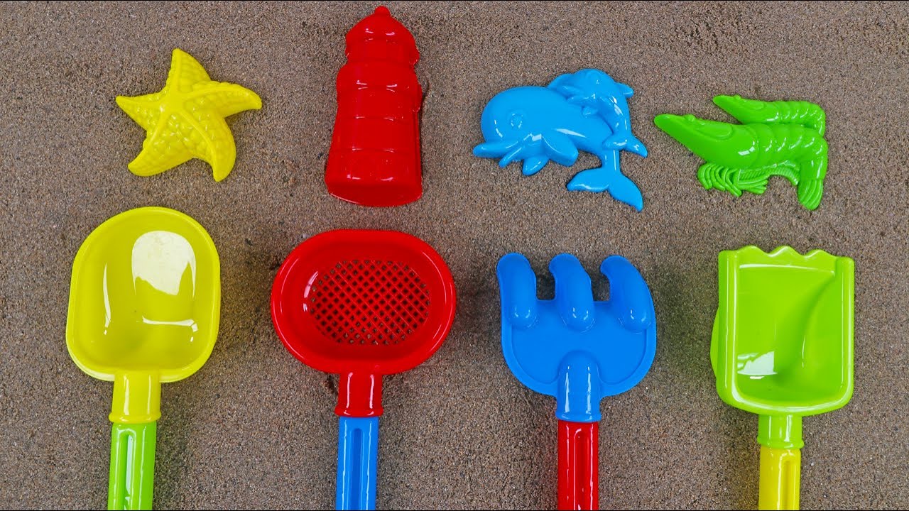 Fun colors, numbers playing time to learn from sand mold toys! - YouTube