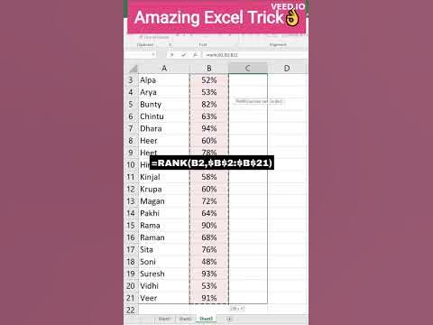 Rank in excel #shorts #shortvideo #excel #trending #basicexcel #viral - YouTube