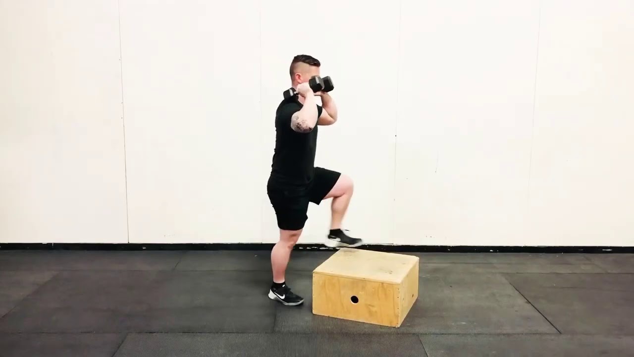 Dumbbell Front Rack Step Ups - YouTube