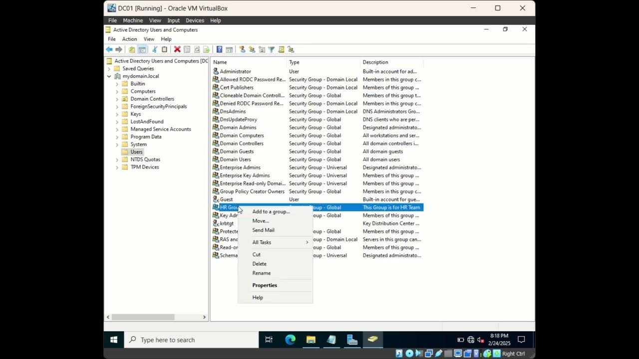 How to Create & Manage Active Directory Groups | Windows Server 2022 - YouTube