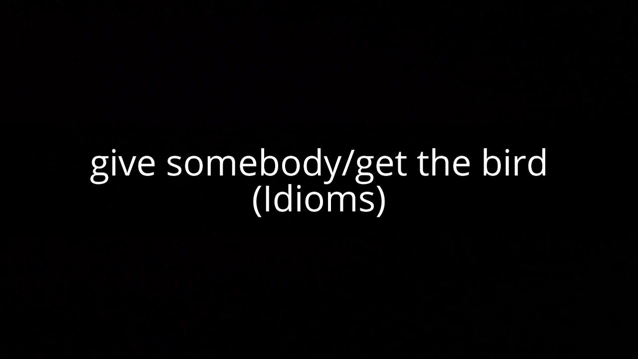 give somebody/get the bird (Idioms) - YouTube