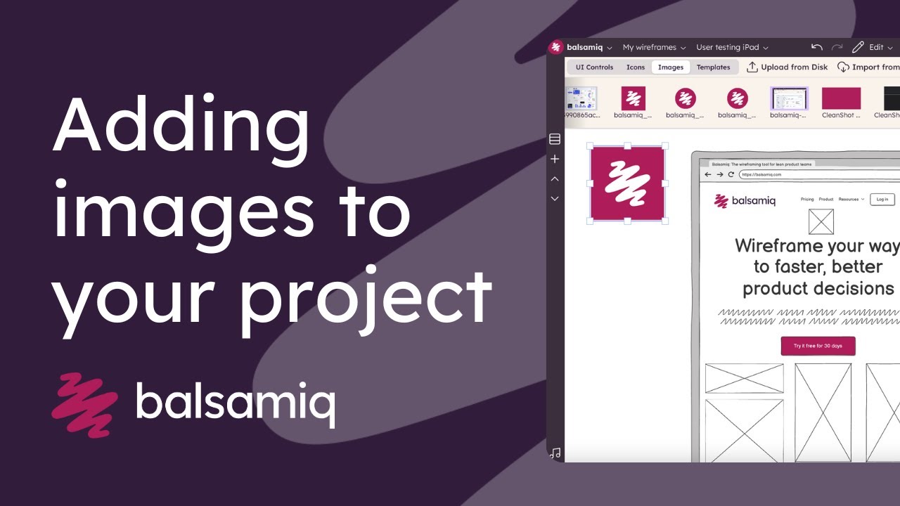 How to add images to your project in Balsamiq - YouTube