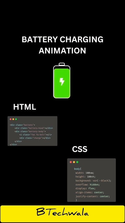 Battery Charging Animation Code Htmltags Html5 Coding Htmlelements Youtube
