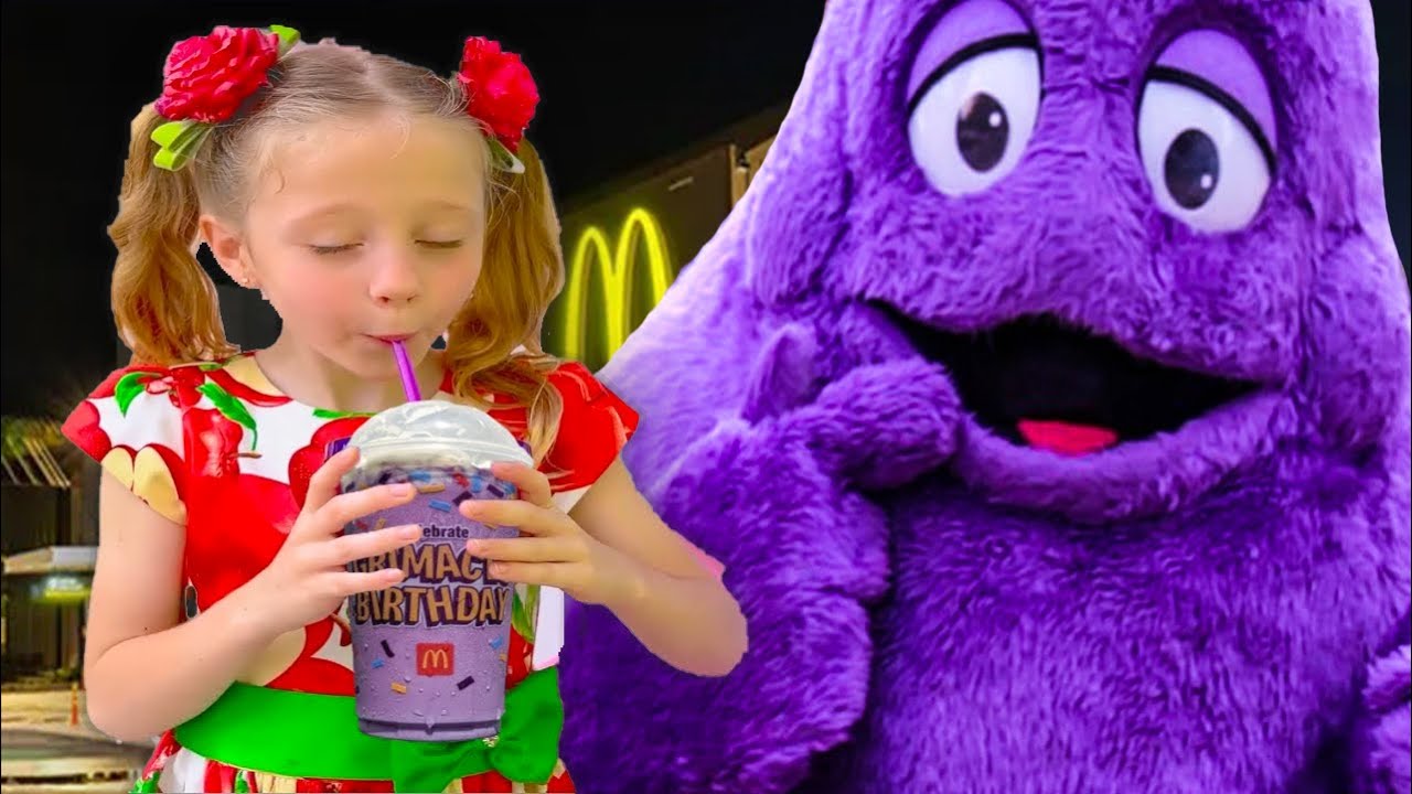 Like Nastya Try Grimace Shake Challenge in Real Life For The First Time ...