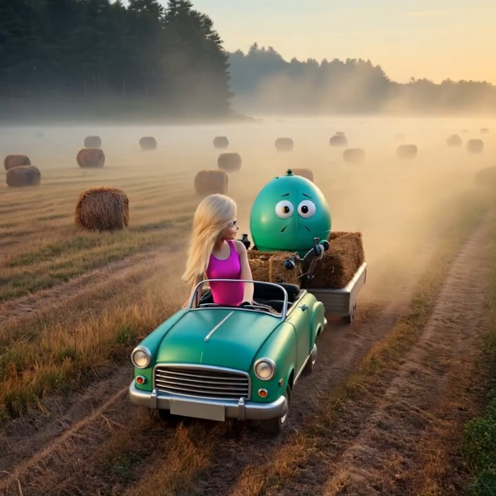 Steaming straw bales and a secret treasure #animation #automobile # ...