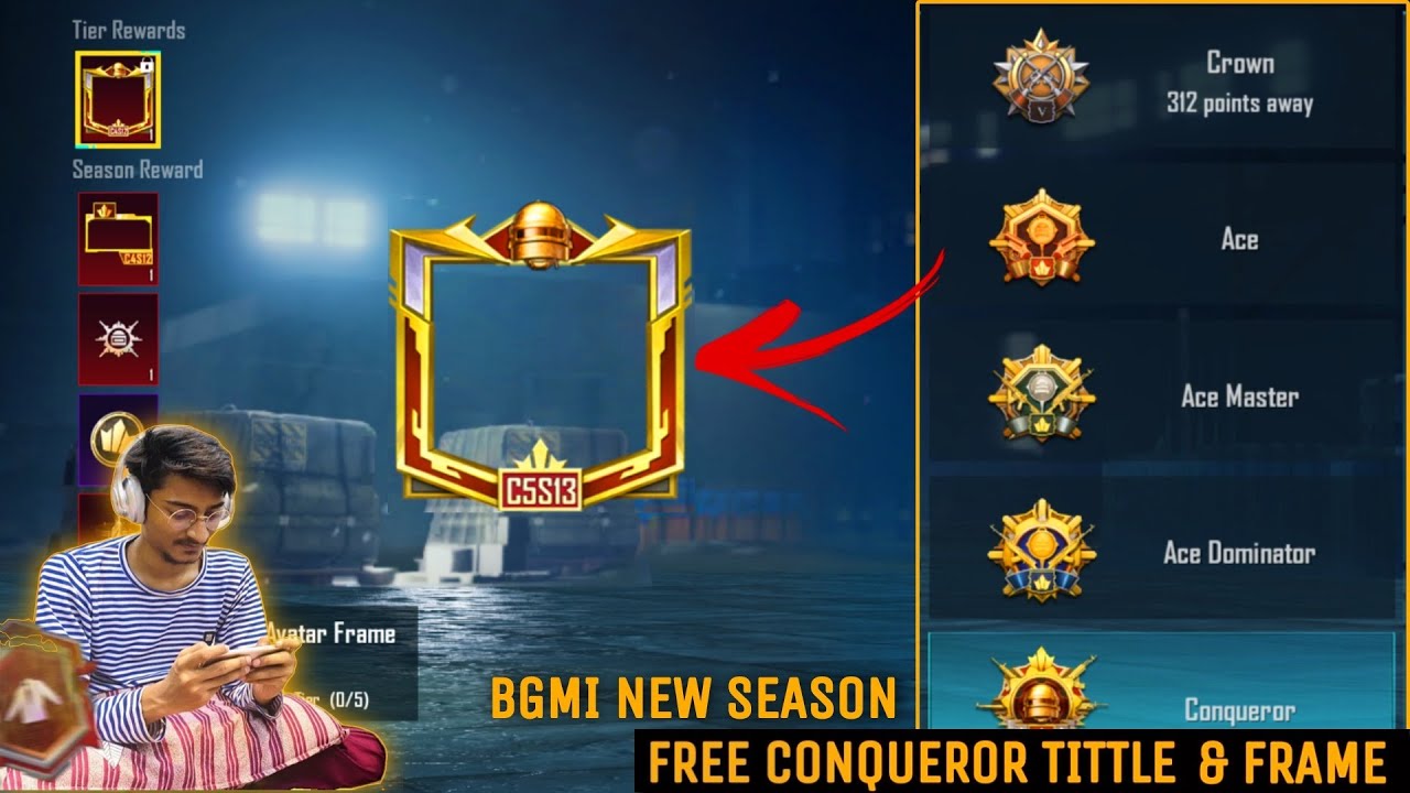 BGMI New Season Free Conqueror Frame 😍- SAMSUNG,A3,A5,A6,A7,J2,J5,J7,S5 ...