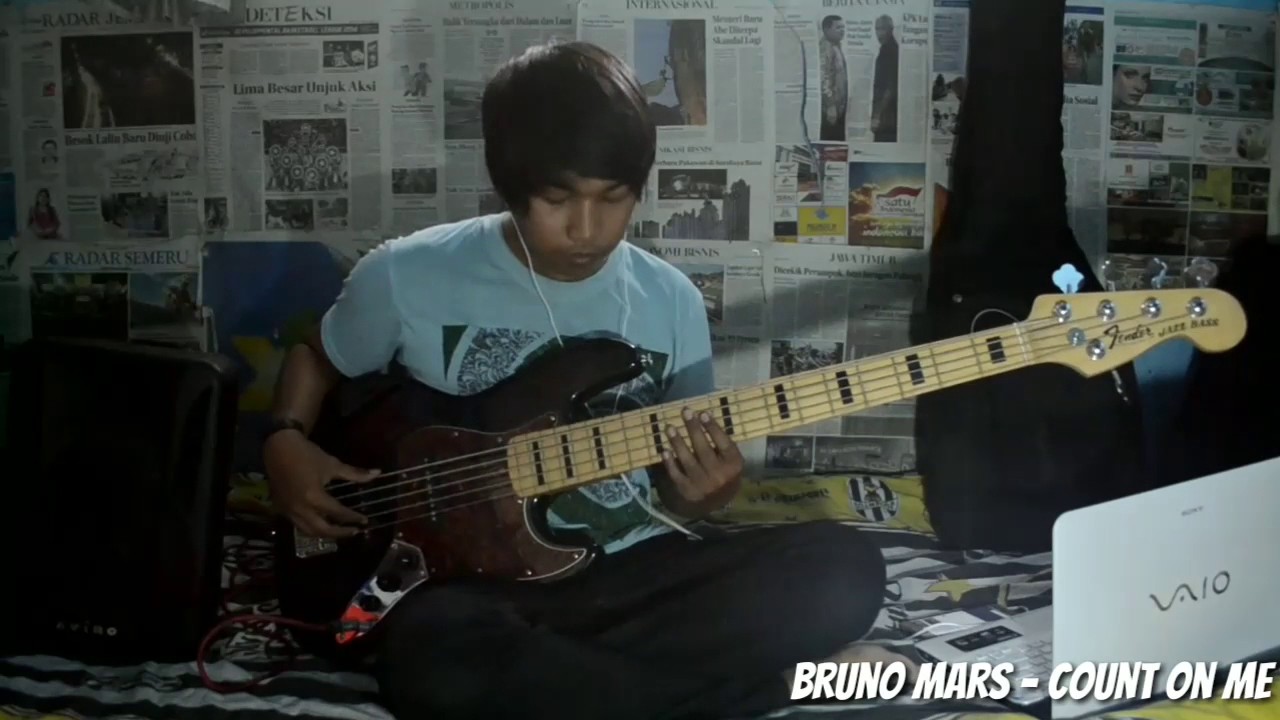 BRUNO MARS - COUNT ON ME (BASS COVER) - YouTube