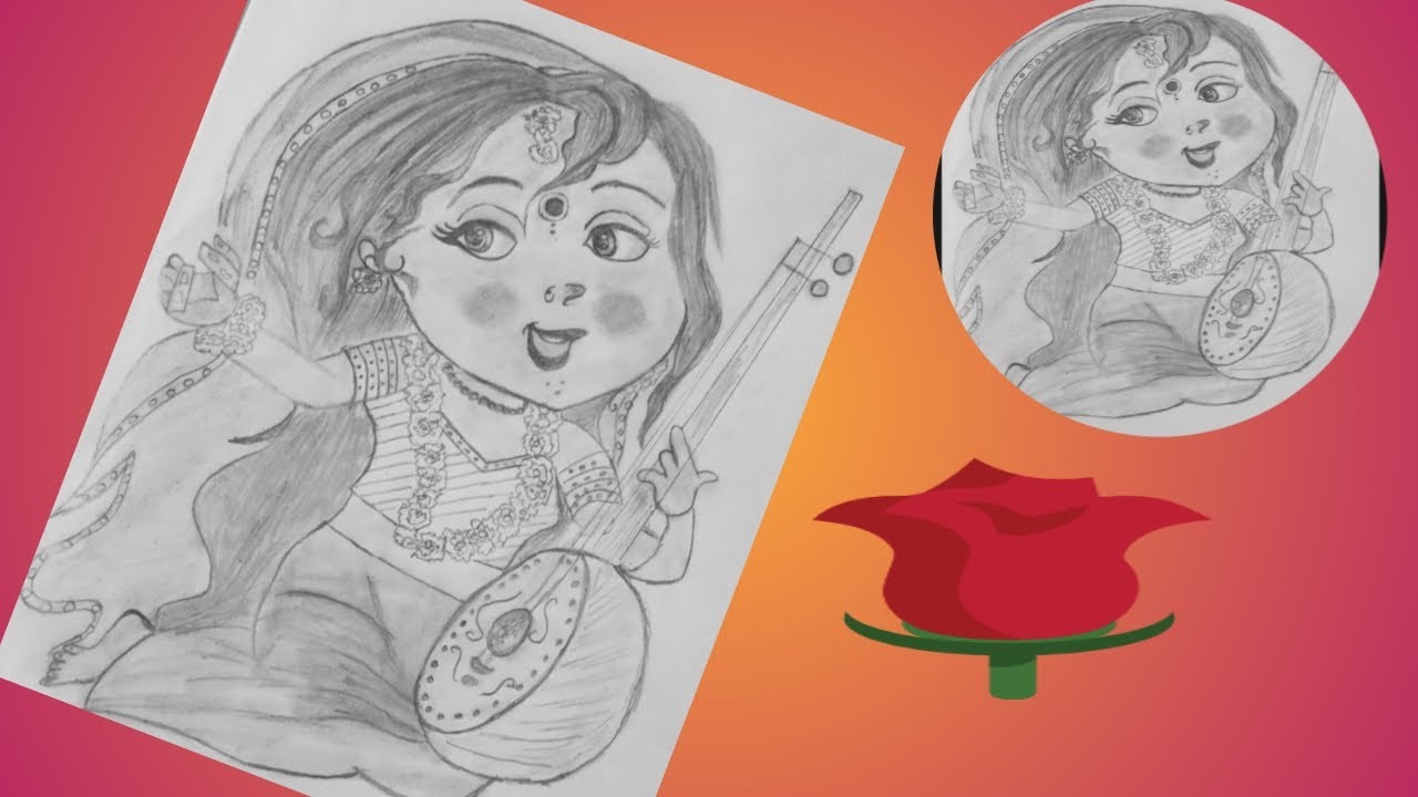 How to draw Meerabai cartoon pic / Meera bai/cartoon pictures/by Shilpa ...