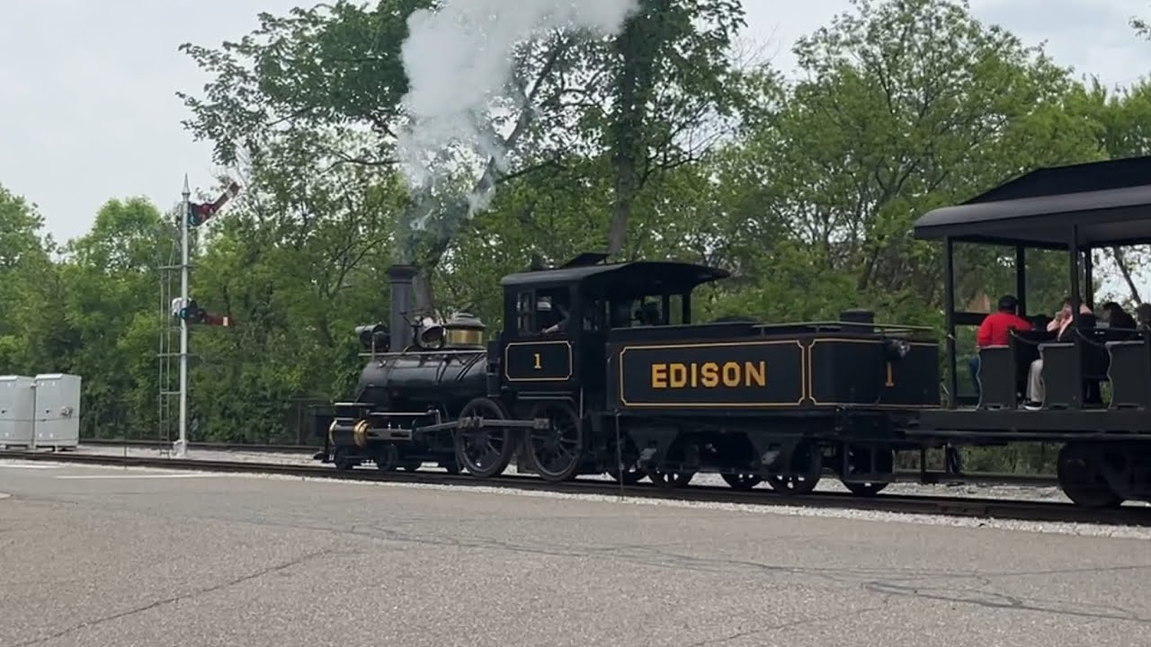 Edison #1 (4-4-0) passes Ford Junction, Greenfield Village, Dearborn ...