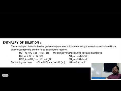 Enthalpy of solution and dilution - YouTube