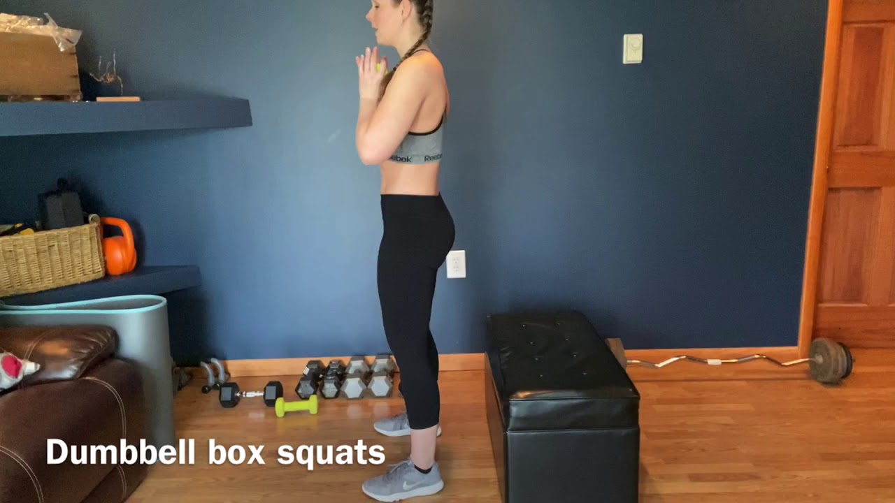 Dumbbell Box Squats- KPo Fitness - YouTube